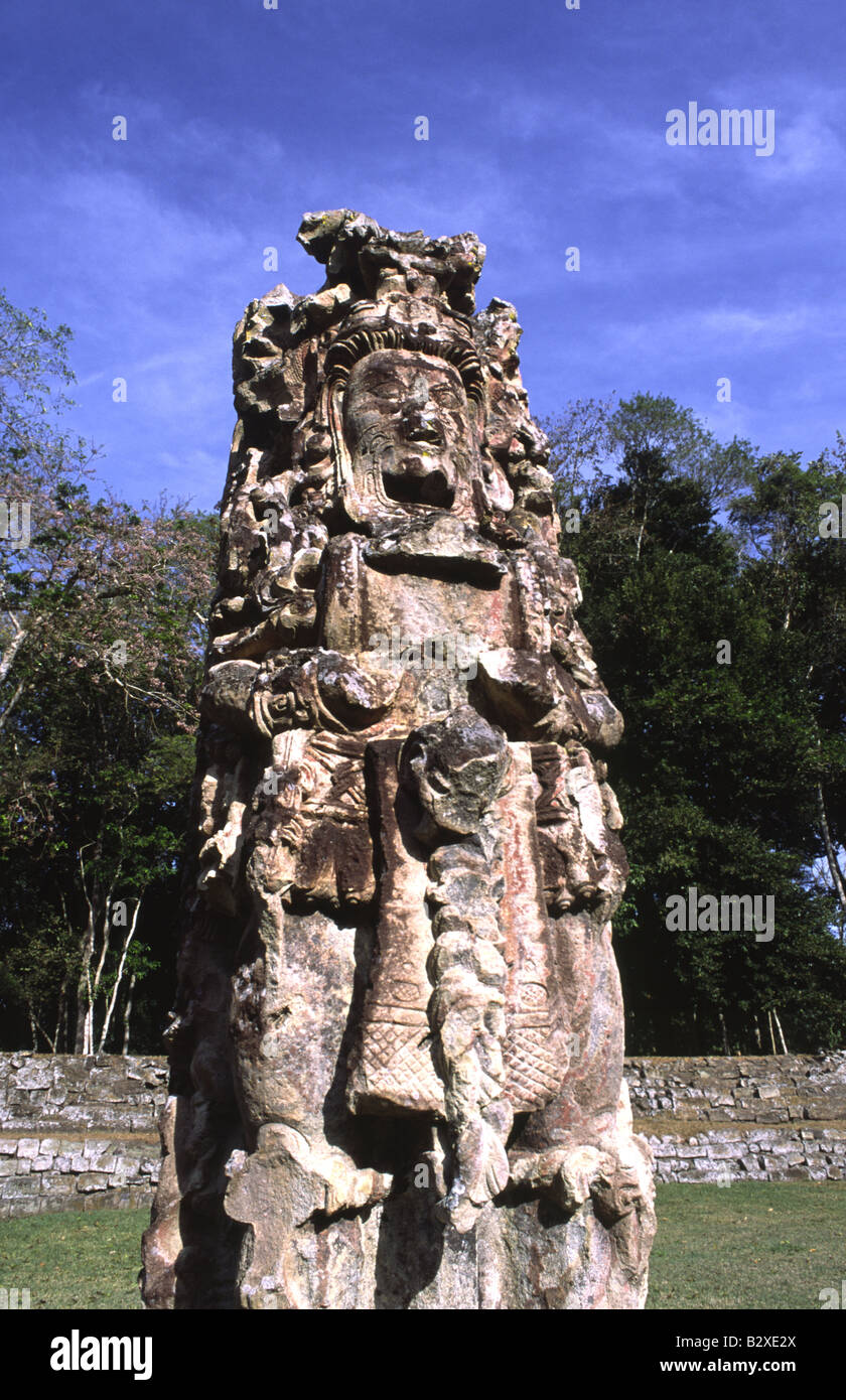 Stela F Mayan ruins of Copan in Honduras Central America Stock Photo ...
