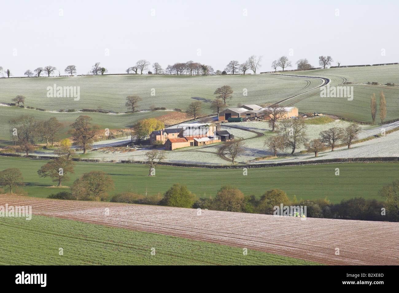 The English countryside in Winter. Woodborough Park Farm ...