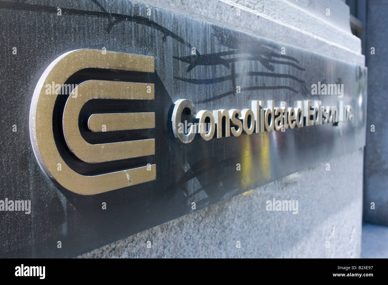 Dirty sign at ConEd headquarters in Manhattan, New York Stock Photo - Alamy