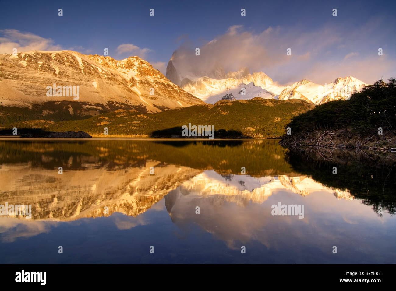 Reflections in the perfect calm waters of Lake Capri Stock Photo - Alamy