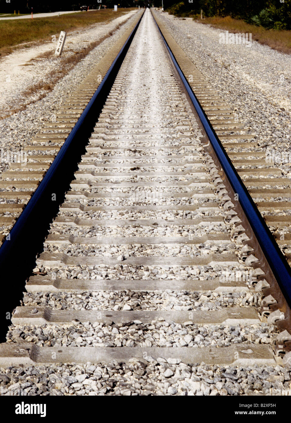 Converging vertical rail lines hi-res stock photography and images - Alamy