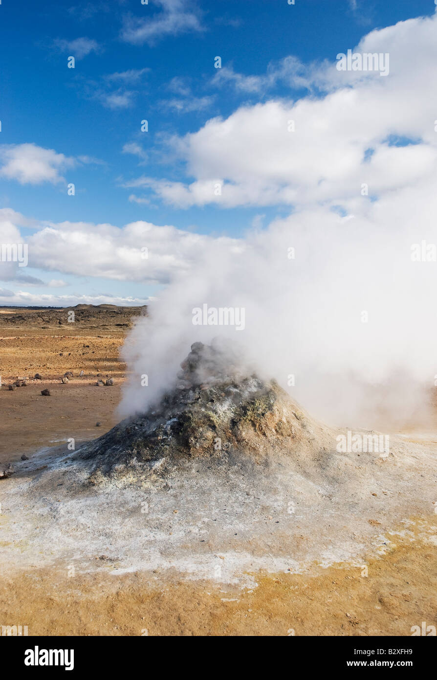 Geothermal steam vent in Iceland, Europe, vertical Stock Photo - Alamy