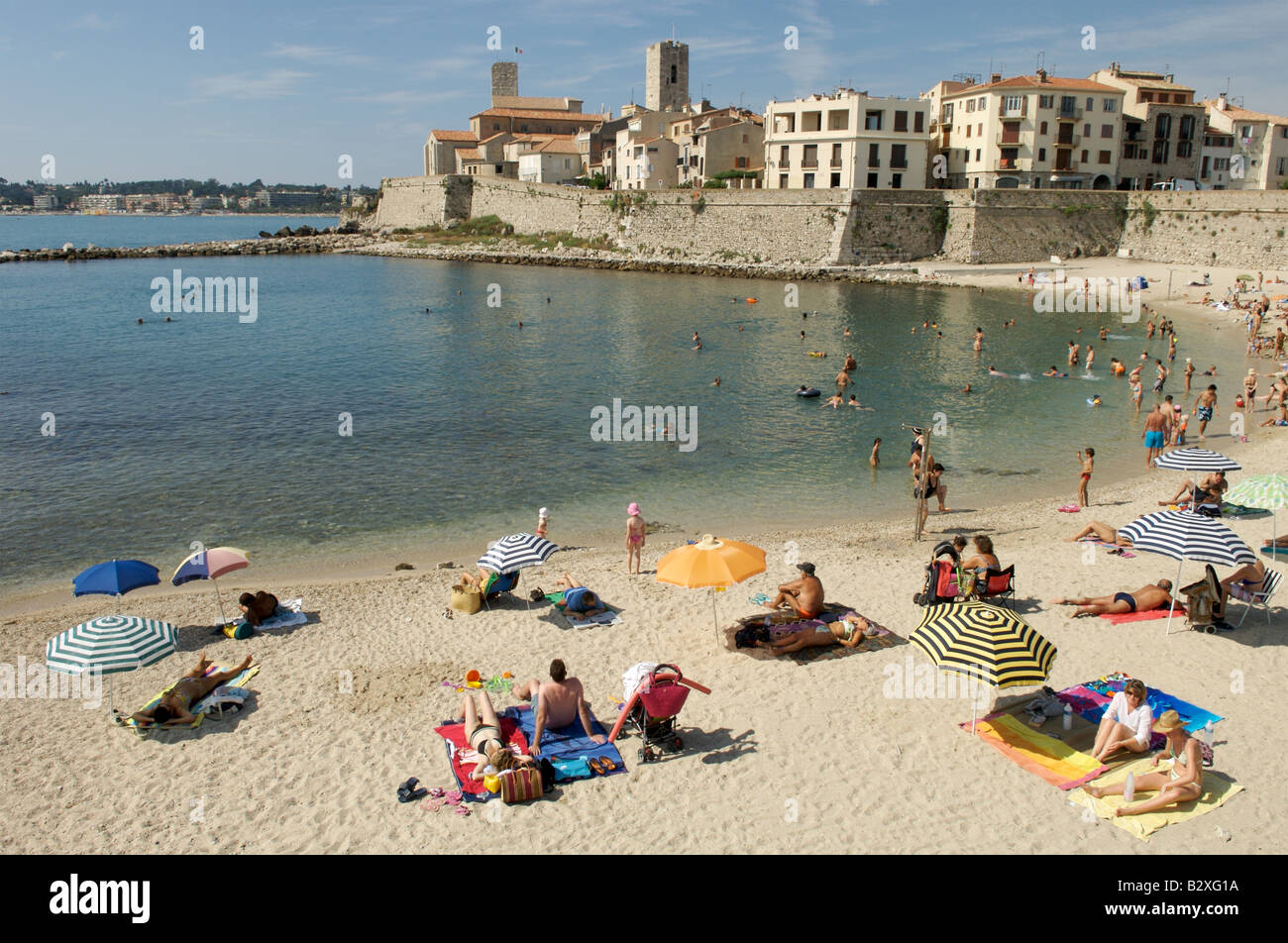 Beach france people antibes hi-res stock photography and images - Alamy