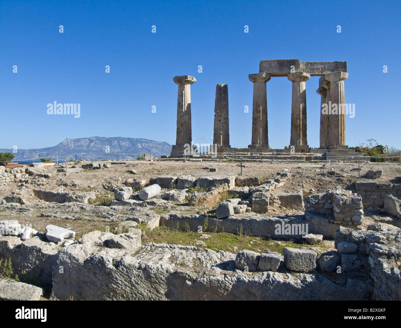 Ancient Greek Temple of Apollo ruins Old Corinth, Greece JPH0046 Stock ...