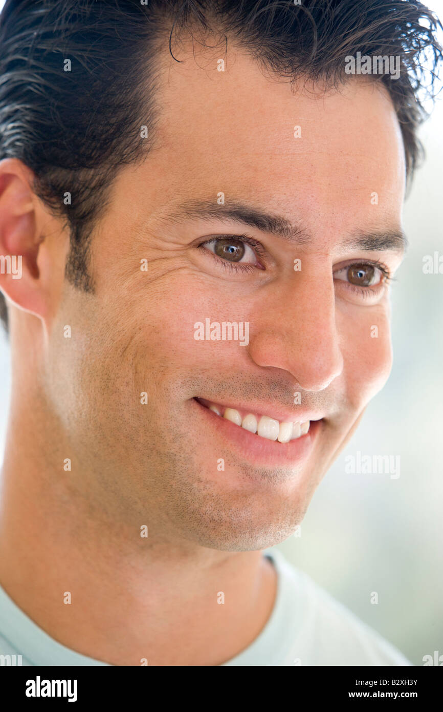 Head shot of man smiling Stock Photo - Alamy
