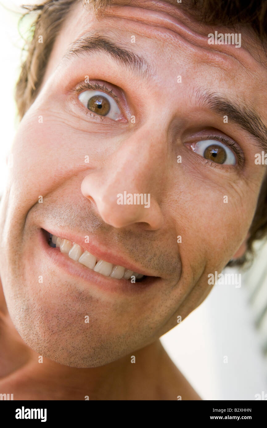 Head shot of man smiling Stock Photo - Alamy