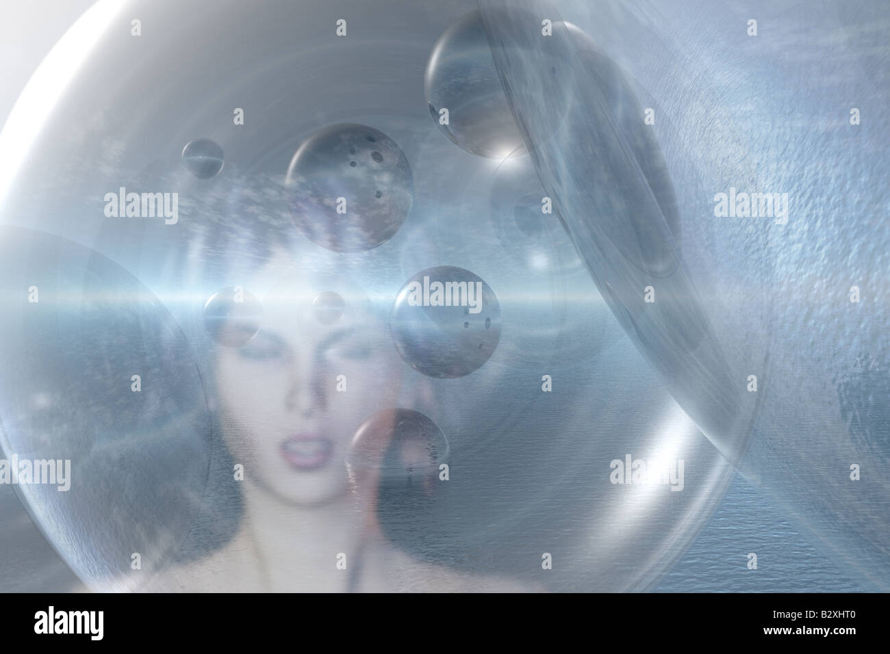 Woman with bubbles Stock Photo - Alamy