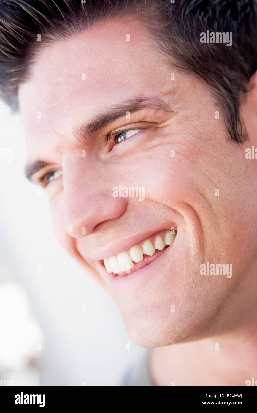Head shot of man smiling Stock Photo - Alamy