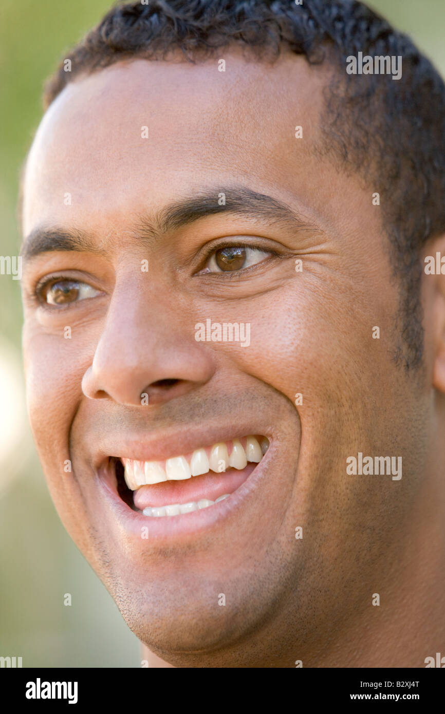 Head shot of man smiling Stock Photo - Alamy