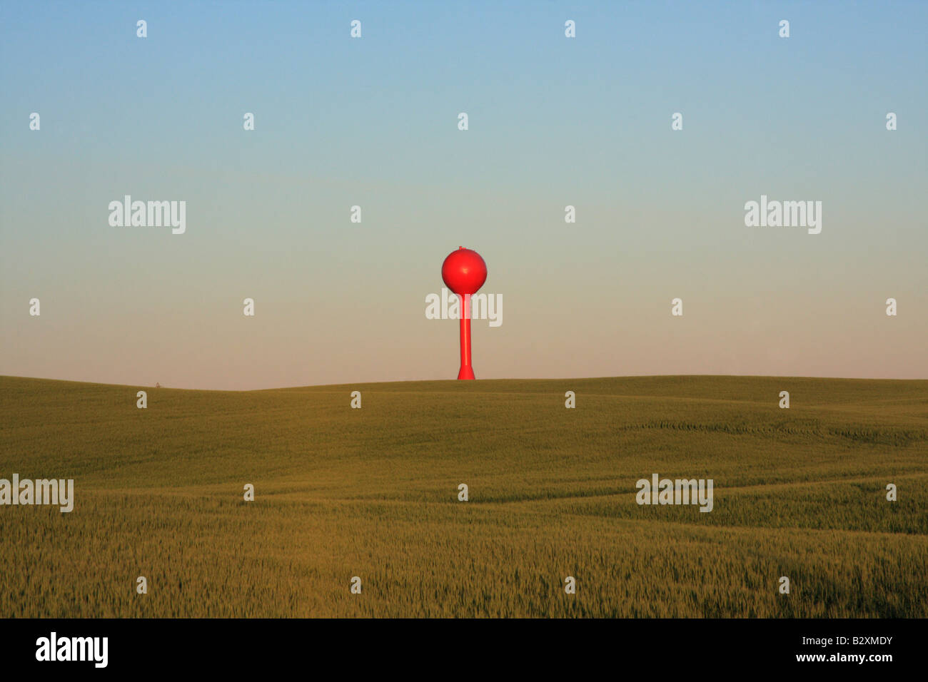 Red water tower, Alberta Stock Photo - Alamy