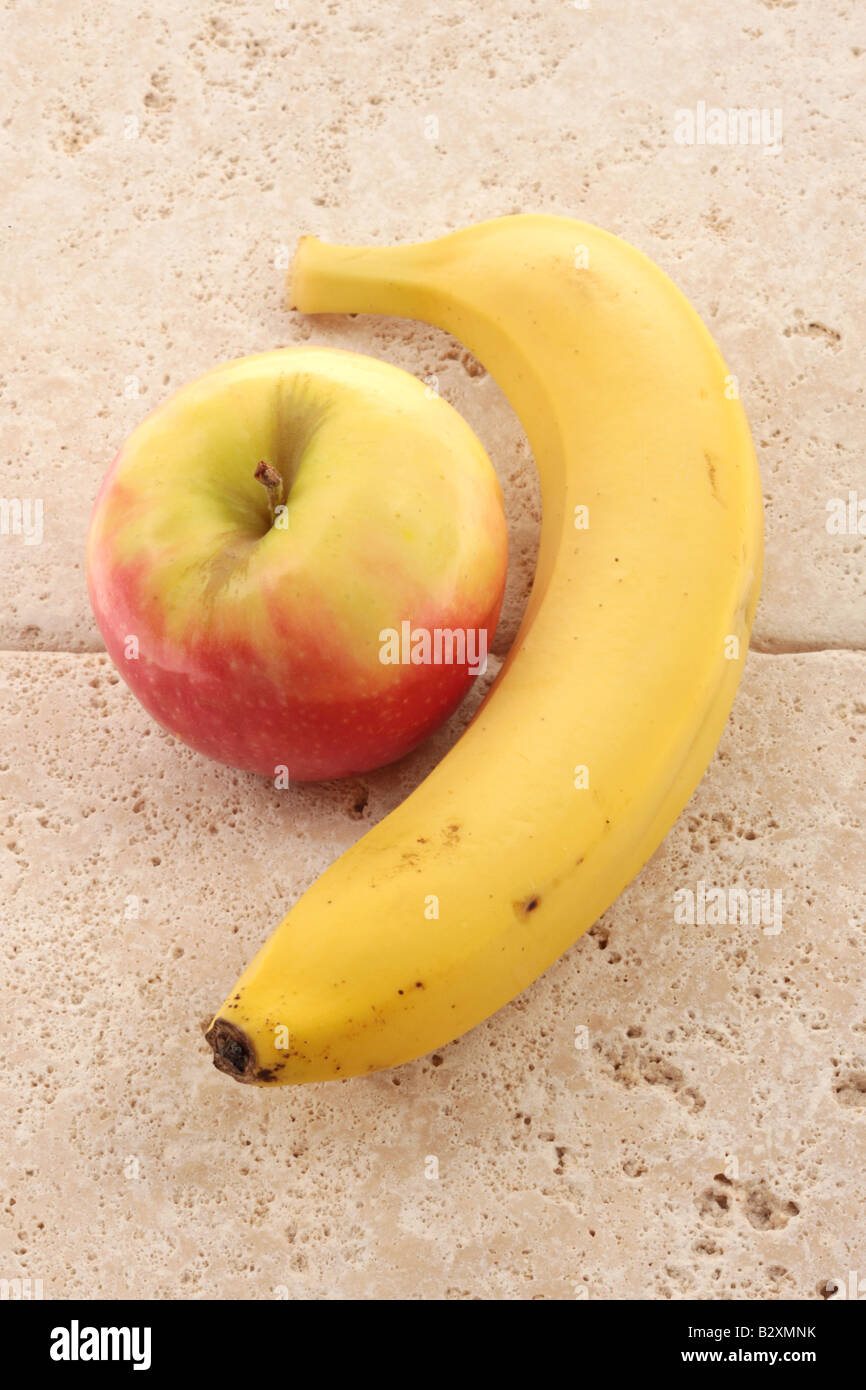 Apple and Banana Stock Photo - Alamy