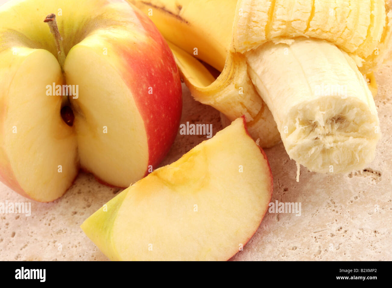 Apple and Banana Stock Photo - Alamy