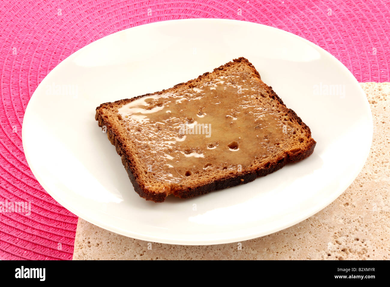 Rye Toast with Honey Stock Photo - Alamy