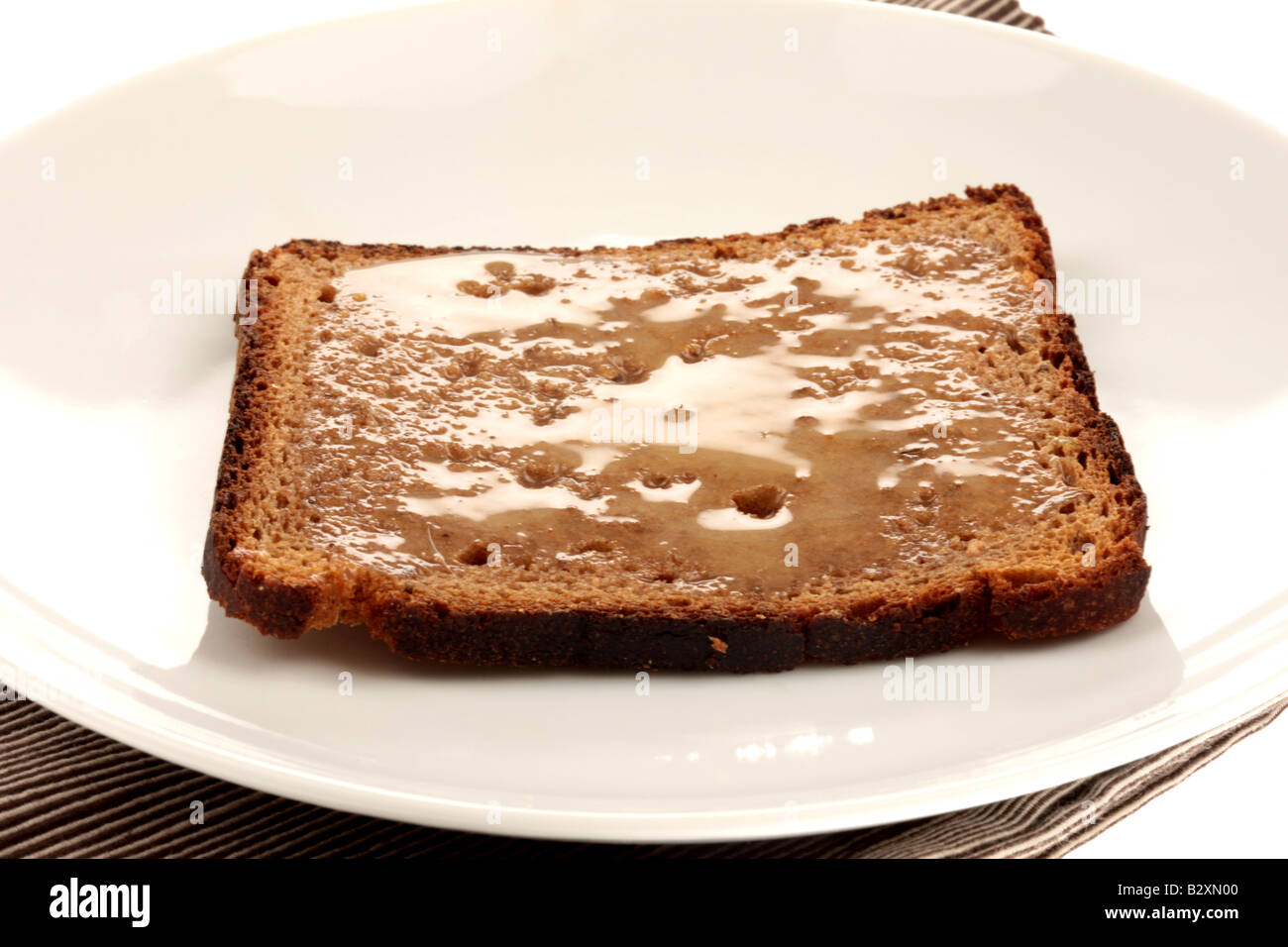 Rye Toast with Honey Stock Photo - Alamy