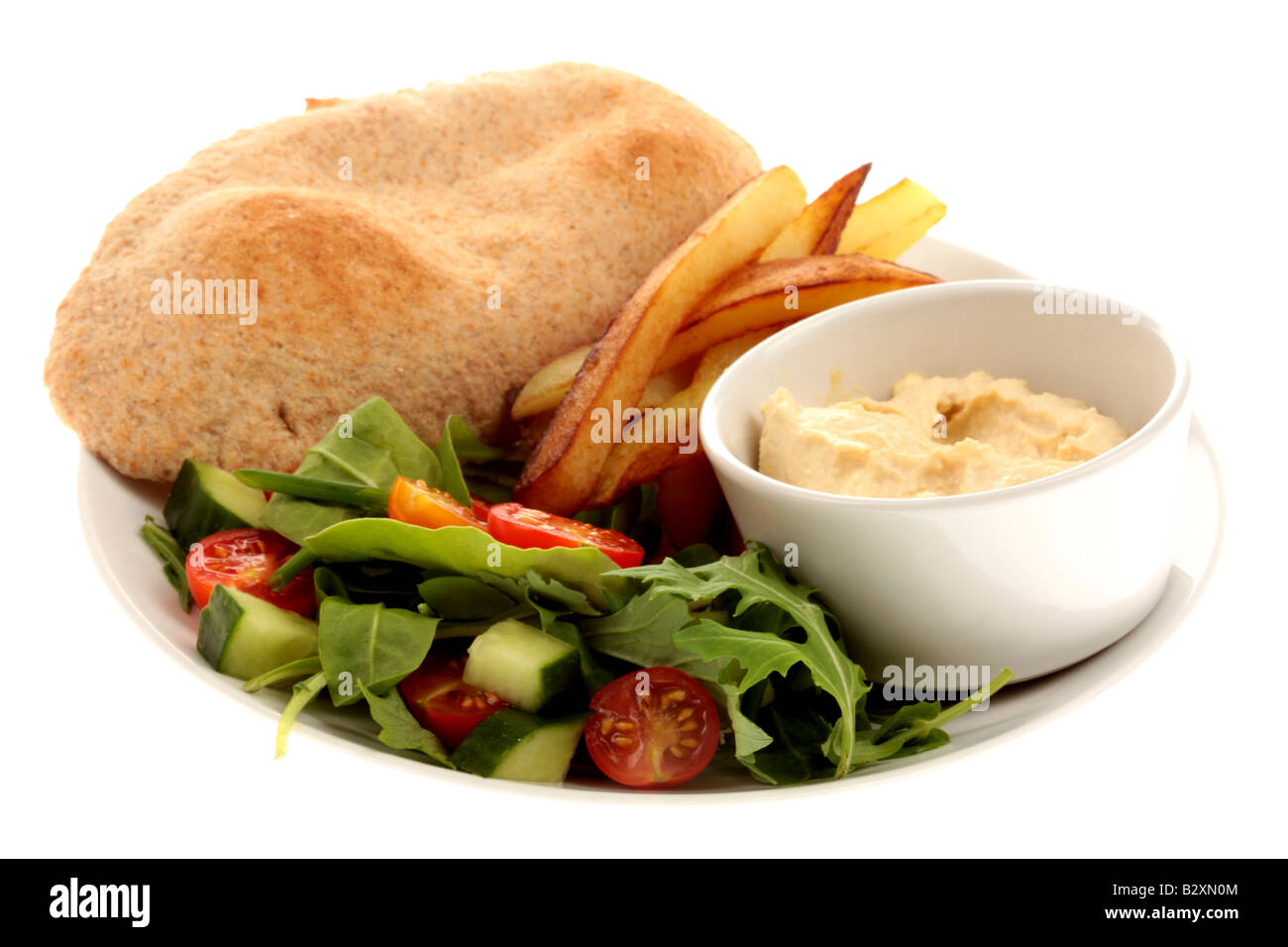 Wholemeal pitta humus salad hi-res stock photography and images - Alamy