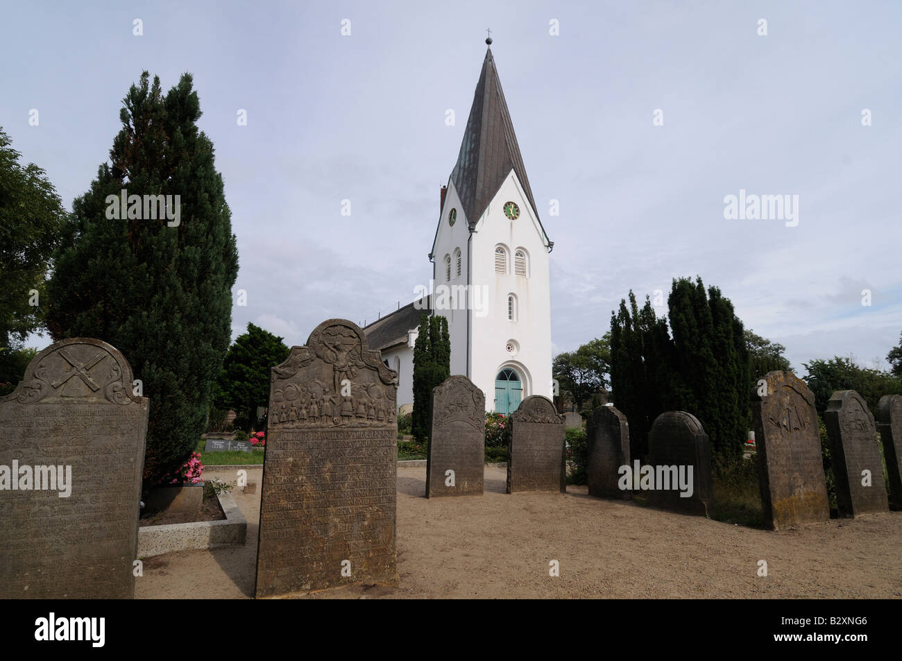 Headstones of rich captains in cemetery of St Clemence church on German ...