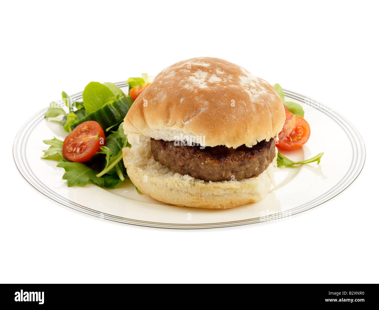 Hamburger and Salad Stock Photo - Alamy