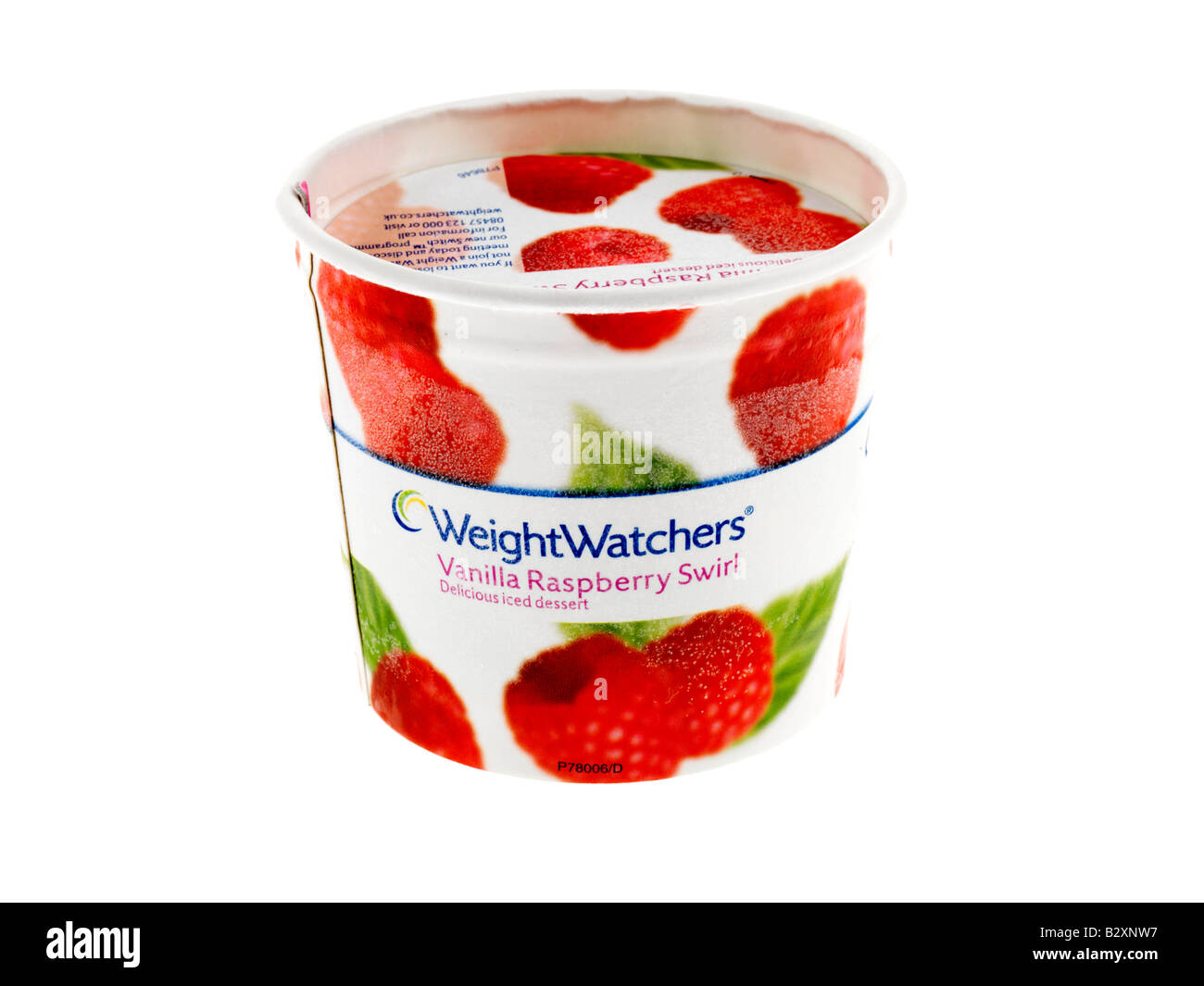 Weight Watchers Vanilla and Raspberry Mini Ice Cream Pot Stock Photo ...