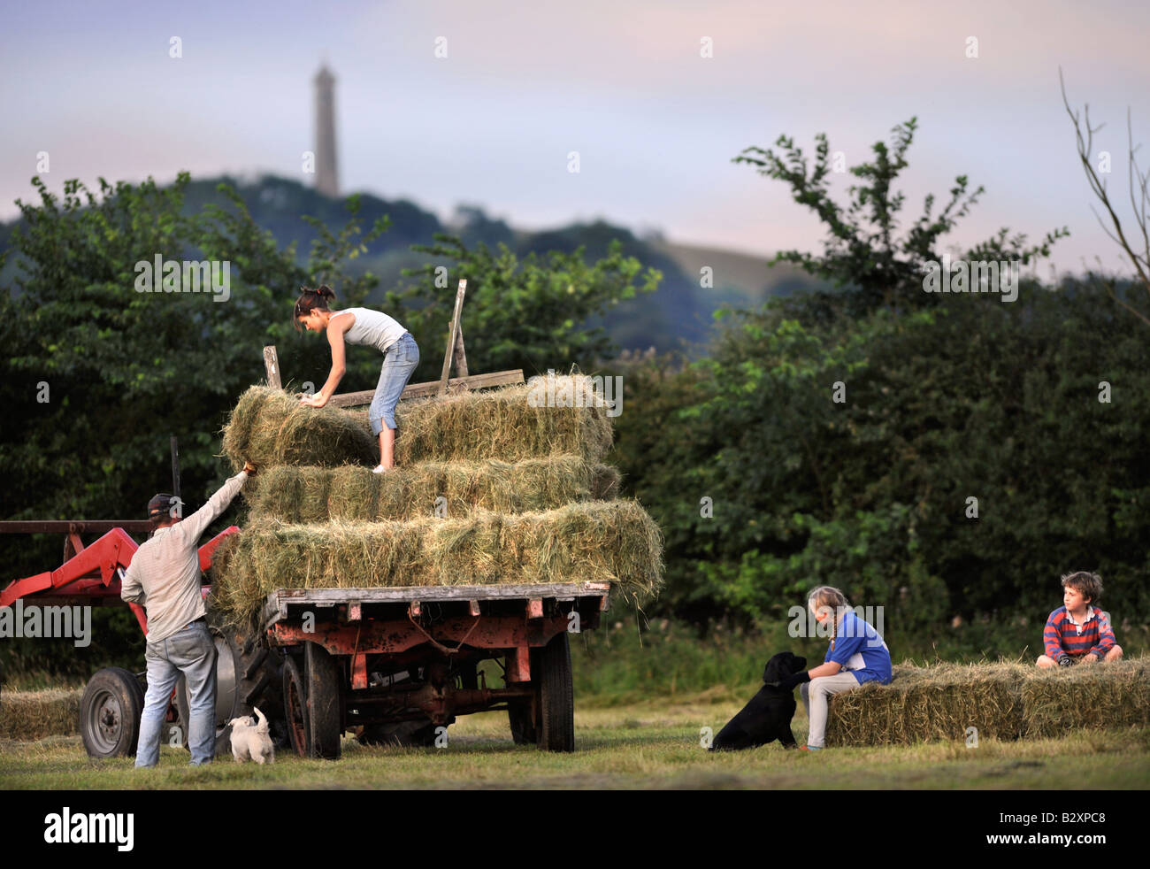Farming uk and family and hay bale hi-res stock photography and images ...