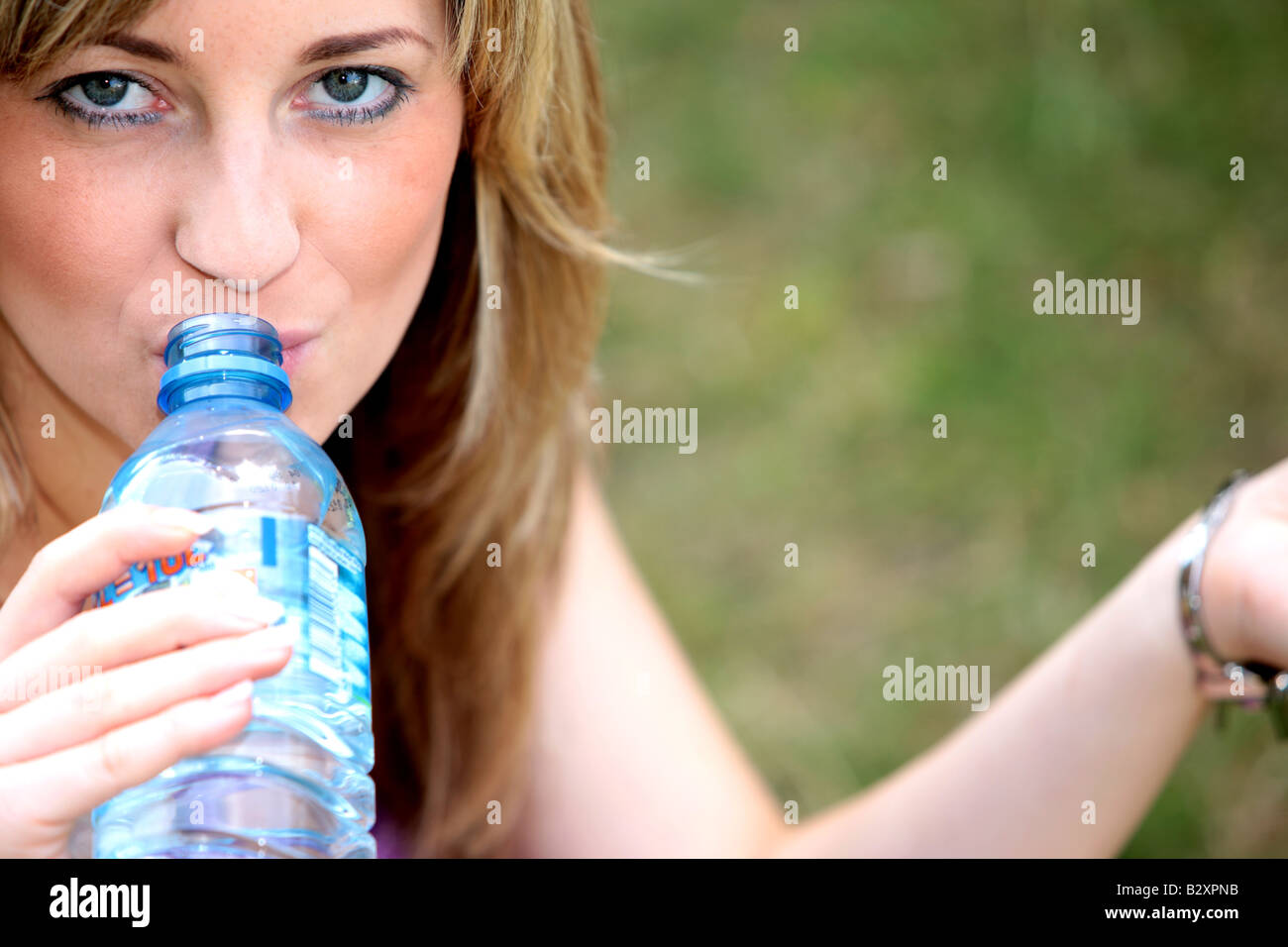 Young Woman Drinking Water Model Released Stock Photo - Alamy