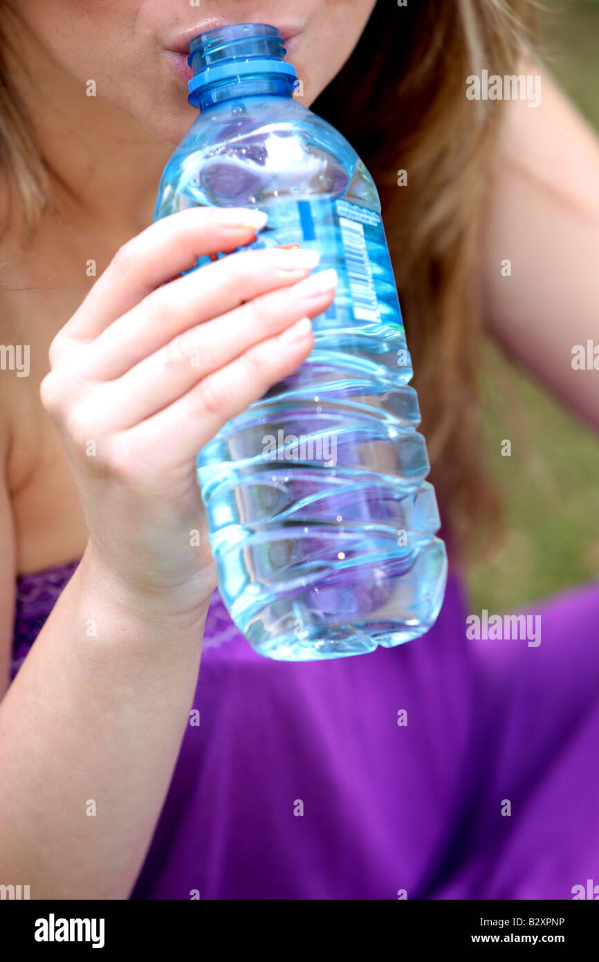 Young Woman Drinking Water Model Released Stock Photo - Alamy
