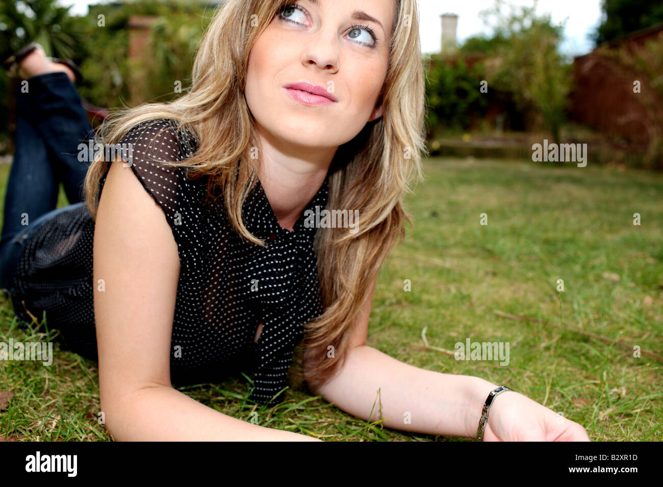 Young Woman Relaxing Model Released Stock Photo - Alamy