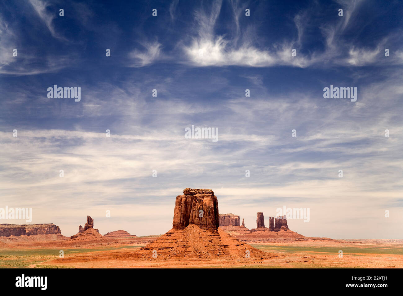 View of Merrick Butte from Artist Point, Monument Valley Stock Photo ...