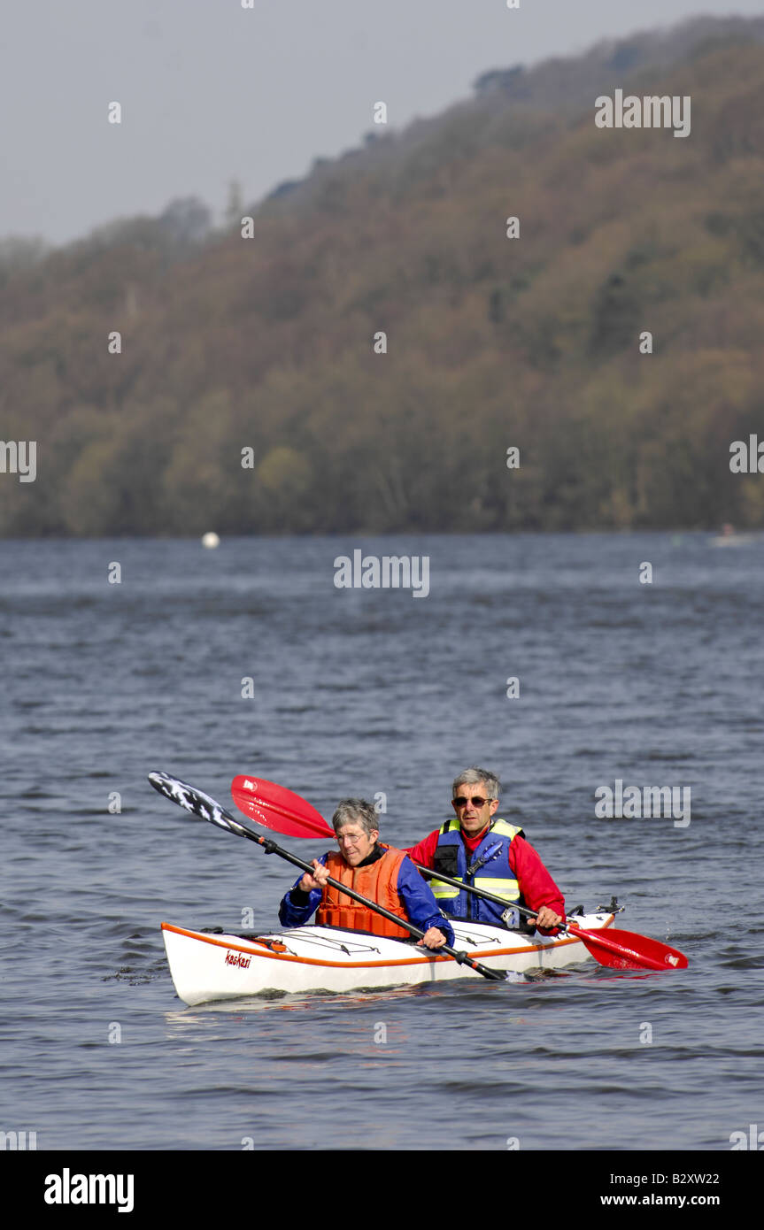 people paddling in a duo sea kayak Stock Photo - Alamy