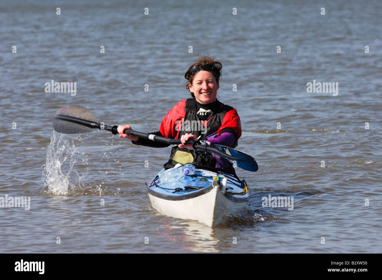 lady in a seaquest sea kayak Stock Photo - Alamy