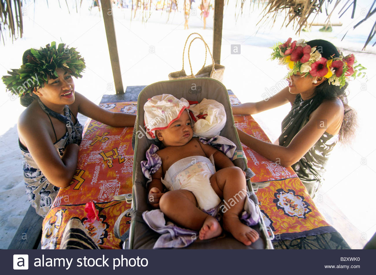 french polynesia, moorea, tiki village, people Stock Photo, Royalty ...