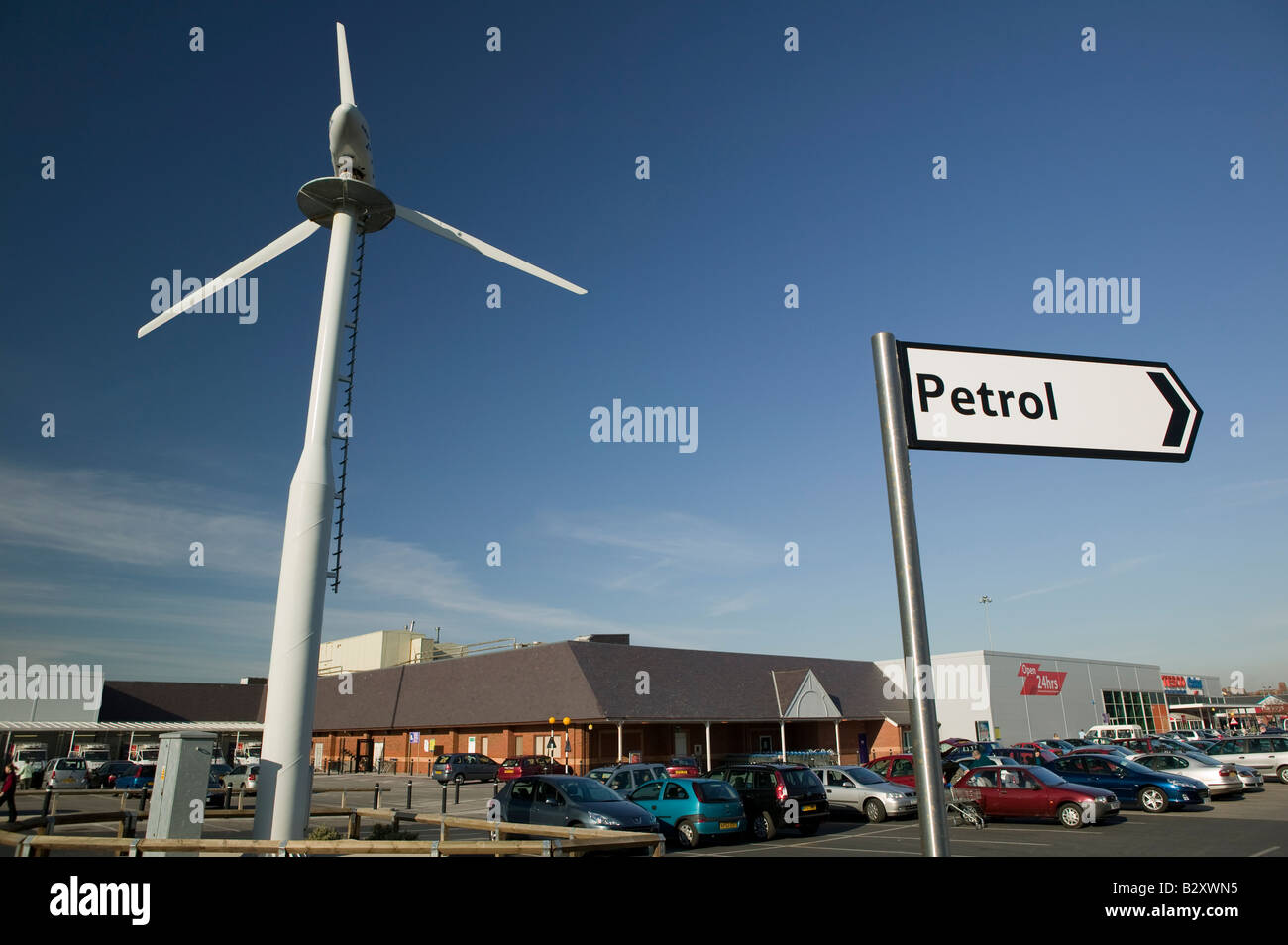 Tesco supermarket green initiative featuring a Gazelle wind turbine ...
