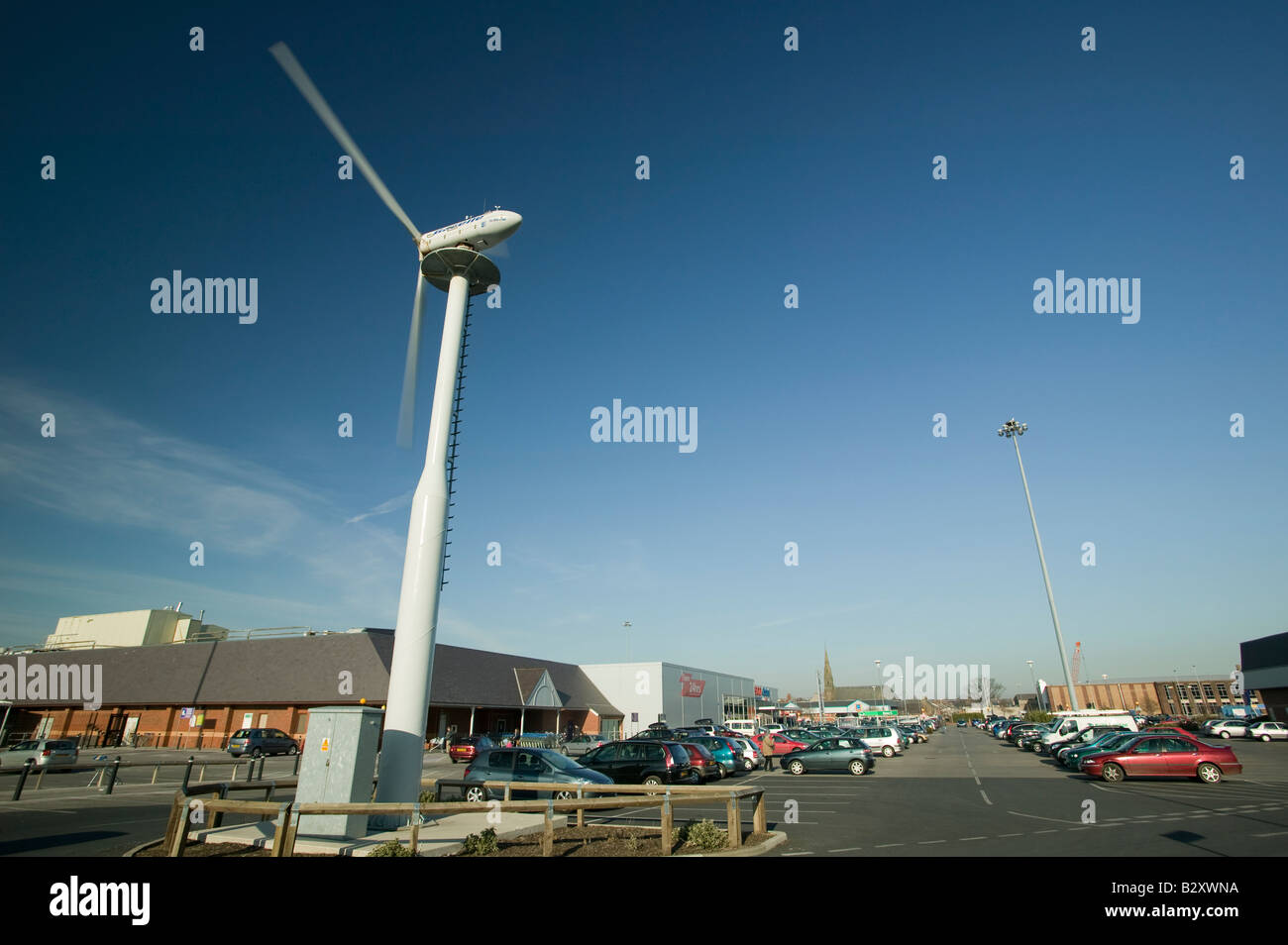 Tesco supermarket green initiative featuring a Gazelle wind turbine ...