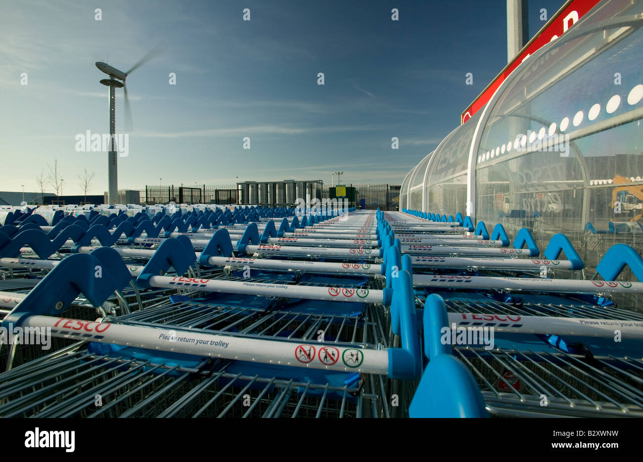 Tesco supermarket green initiative featuring a Gazelle wind turbine ...