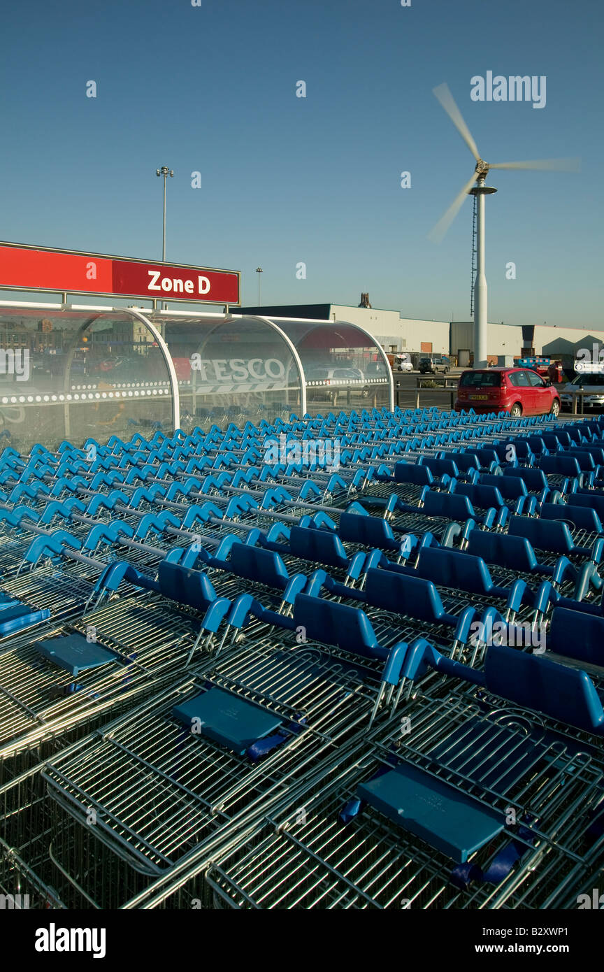 Tesco supermarket green initiative featuring a Gazelle wind turbine ...