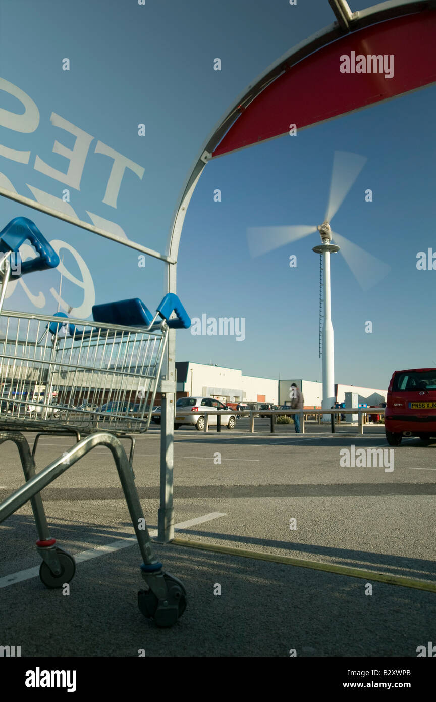 Tesco supermarket green initiative featuring a Gazelle wind turbine ...