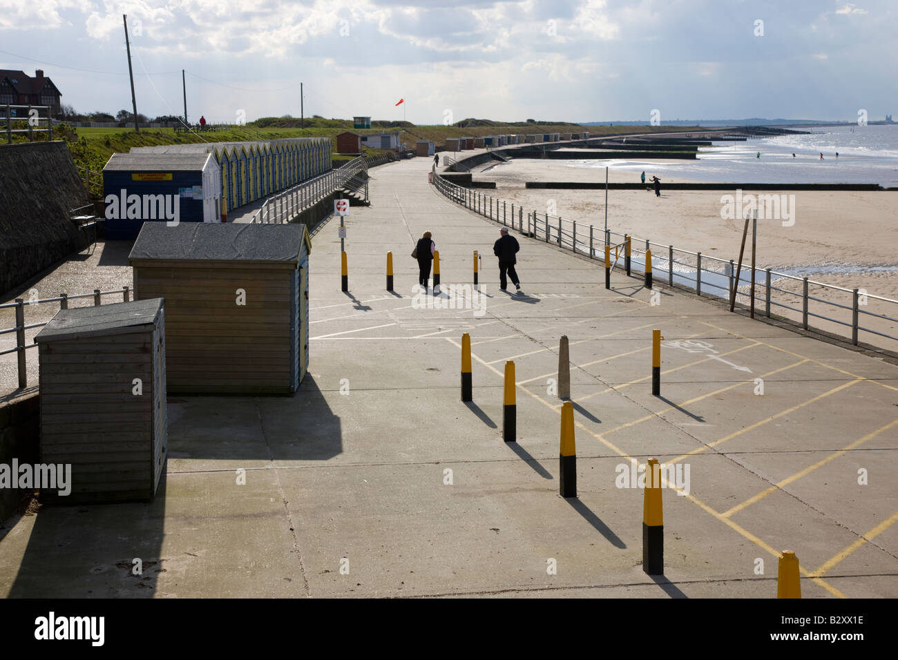 Birchington and Minnis Bay sea front and promenade near Margate Kent ...