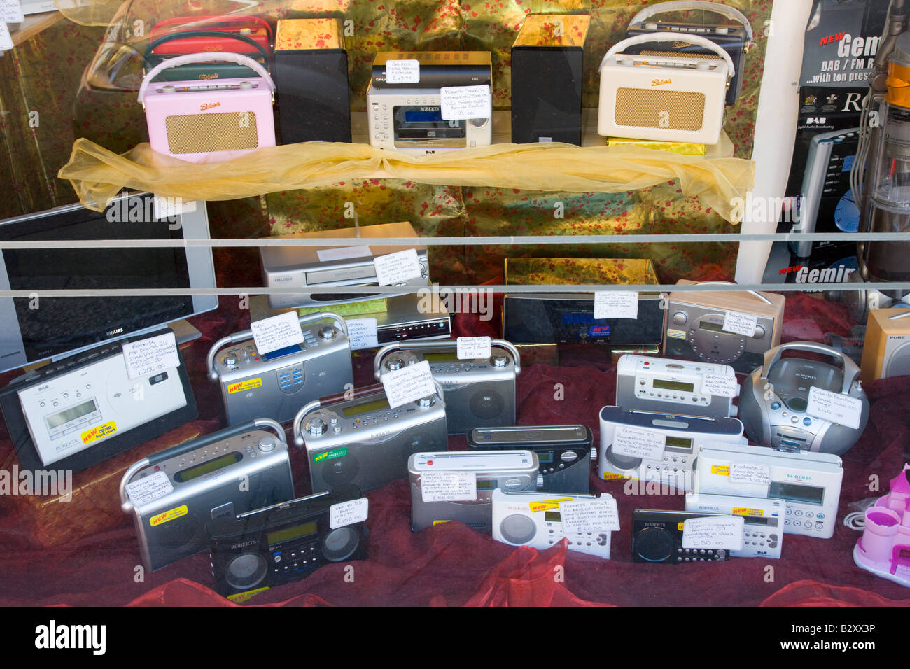 Digital radio sets in a shop window Stock Photo - Alamy