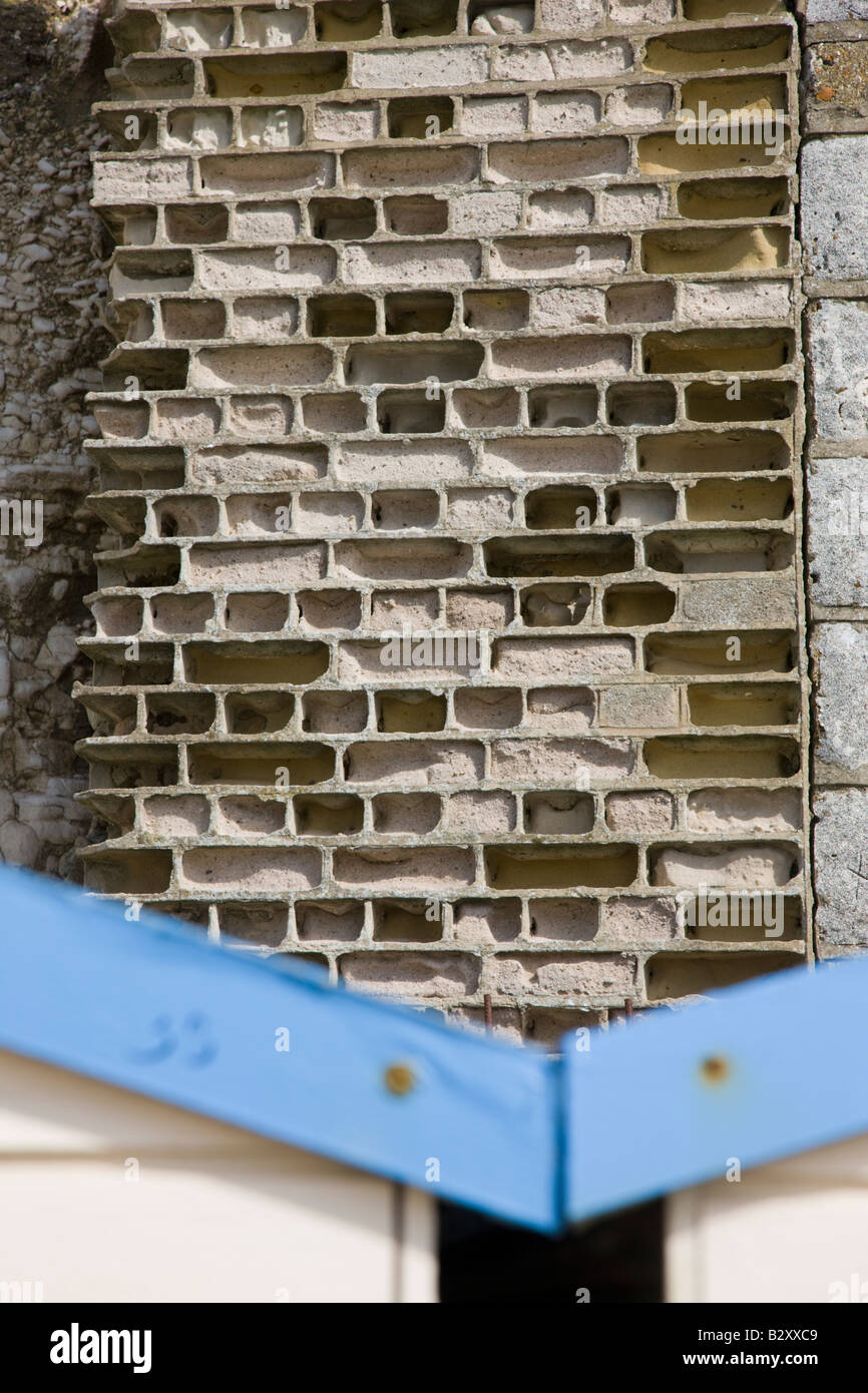 Bricks eroded leaving only original mortar Stock Photo - Alamy