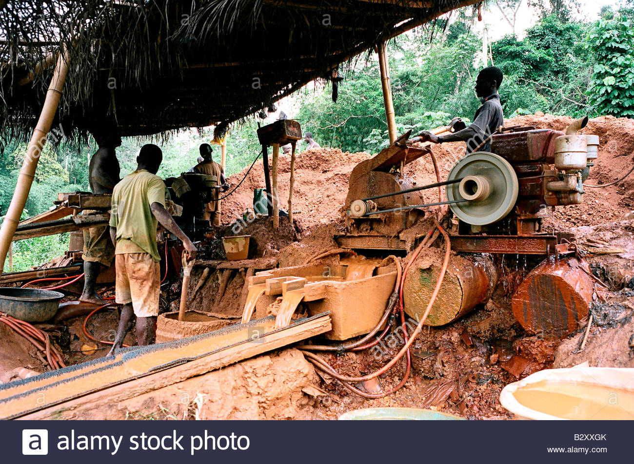 illegal gold mines, ghana, west africa Stock Photo: 19031283 - Alamy