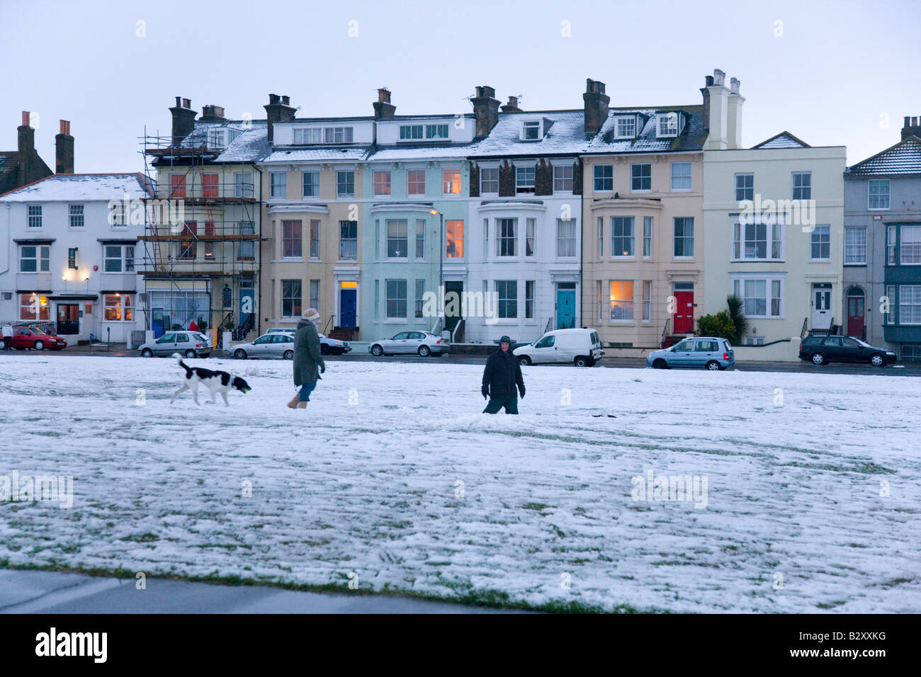 Snow in the Kent town of Deal Stock Photo - Alamy