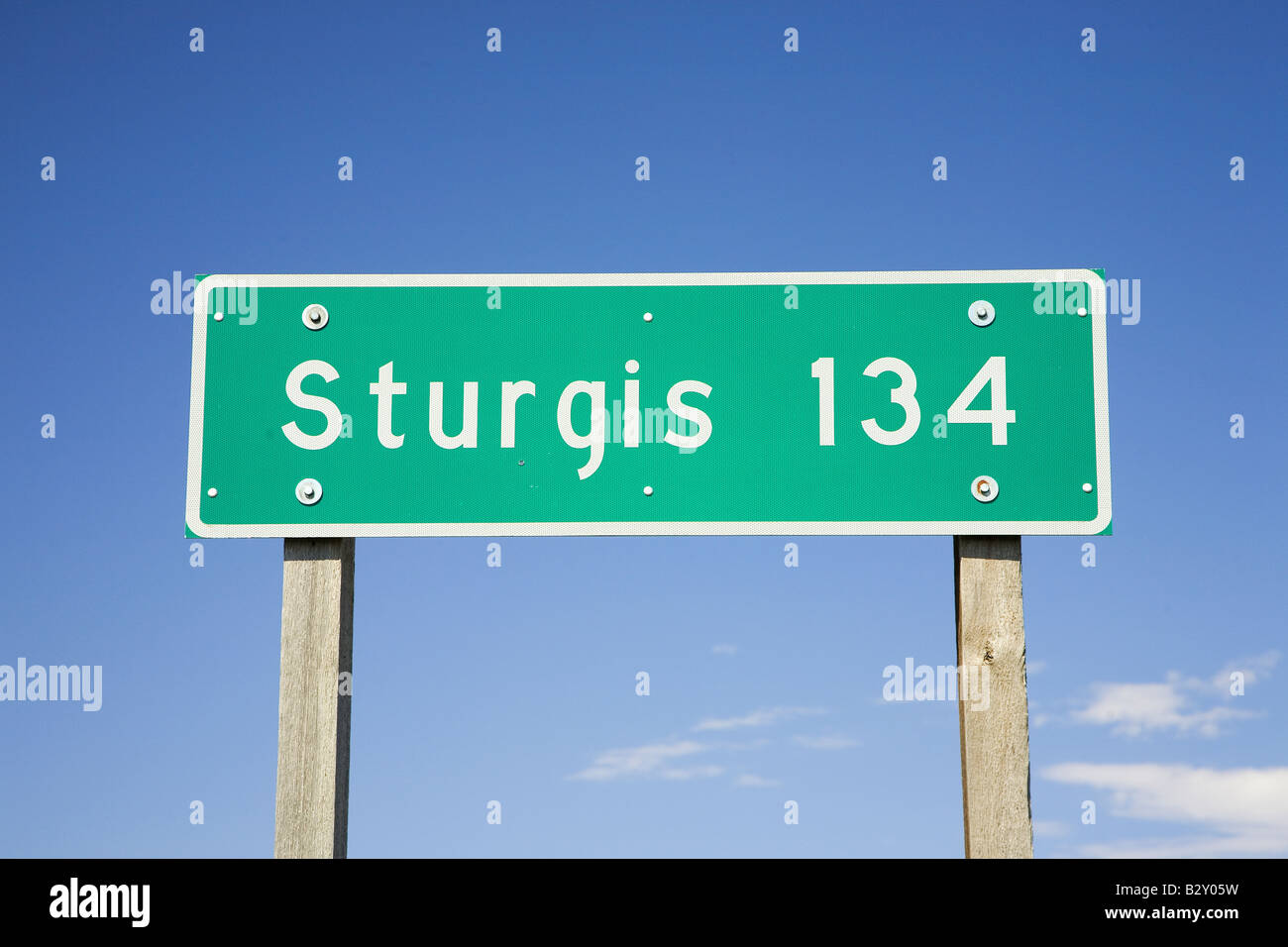 State Highway 34 with highway sign for Sturgis South Dakota Stock Photo ...