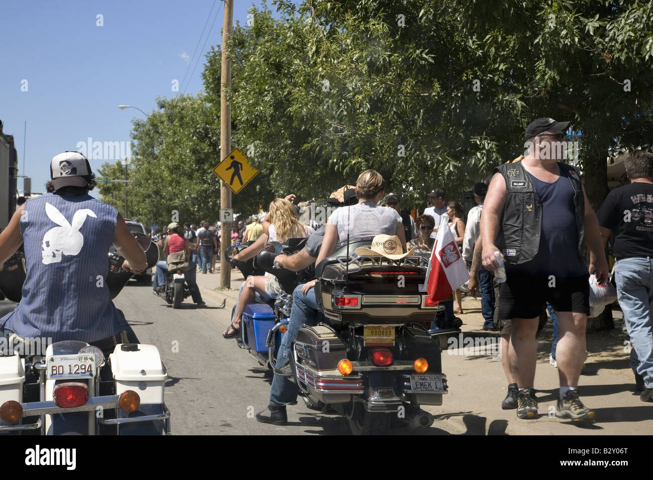 Crowds wandering the streets of Sturgis at the 67th Annual Sturgis ...