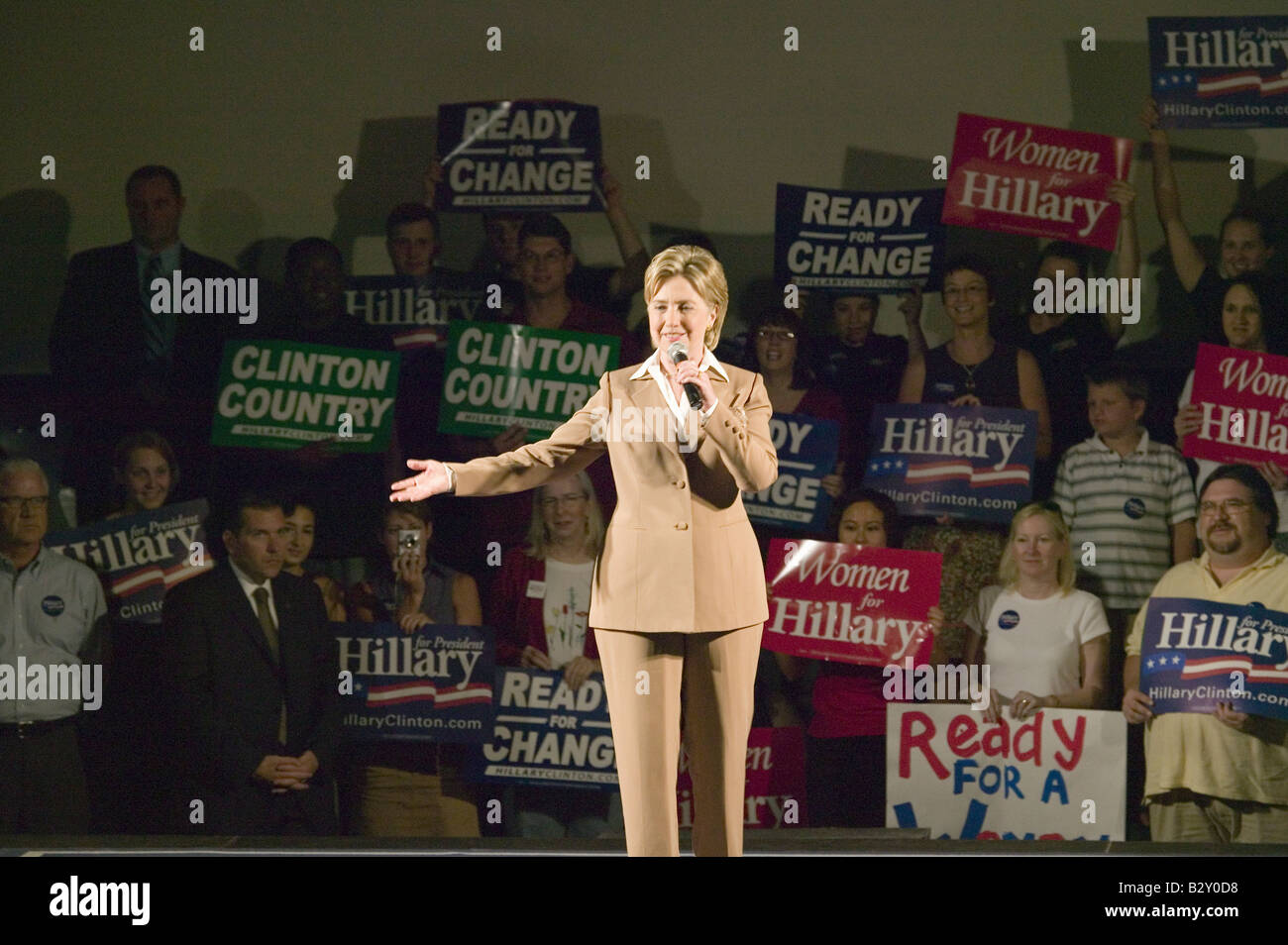 Hillary Clinton Speaking At Rally Following Iowa Democratic