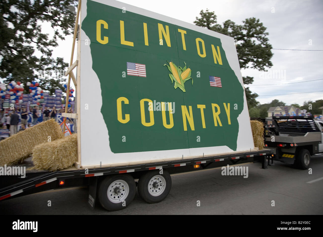 Clinton Country float driving in front of Drake University, August 19 ...