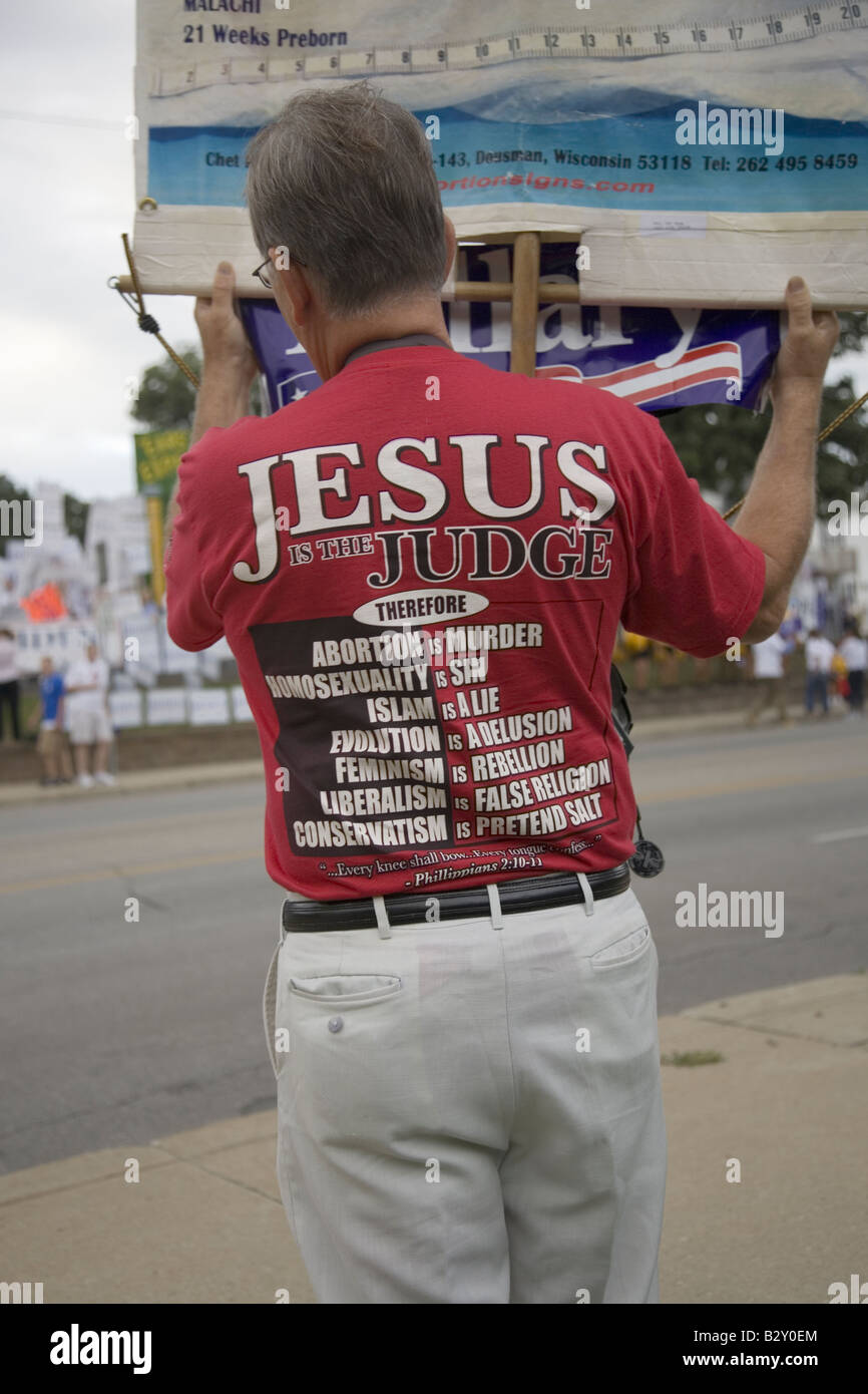A believer in Jesus Christ protesting against Democratic candidates and ...