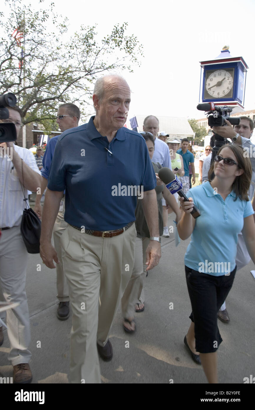 Fred Thompson walking grounds of Iowa State Fair August 17, 2007, Des ...