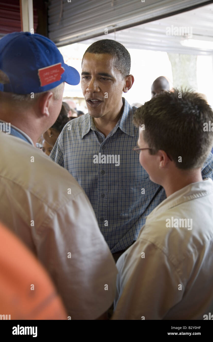 U.S. Senator Barak Obama campaigning for President at Iowa State Fair ...