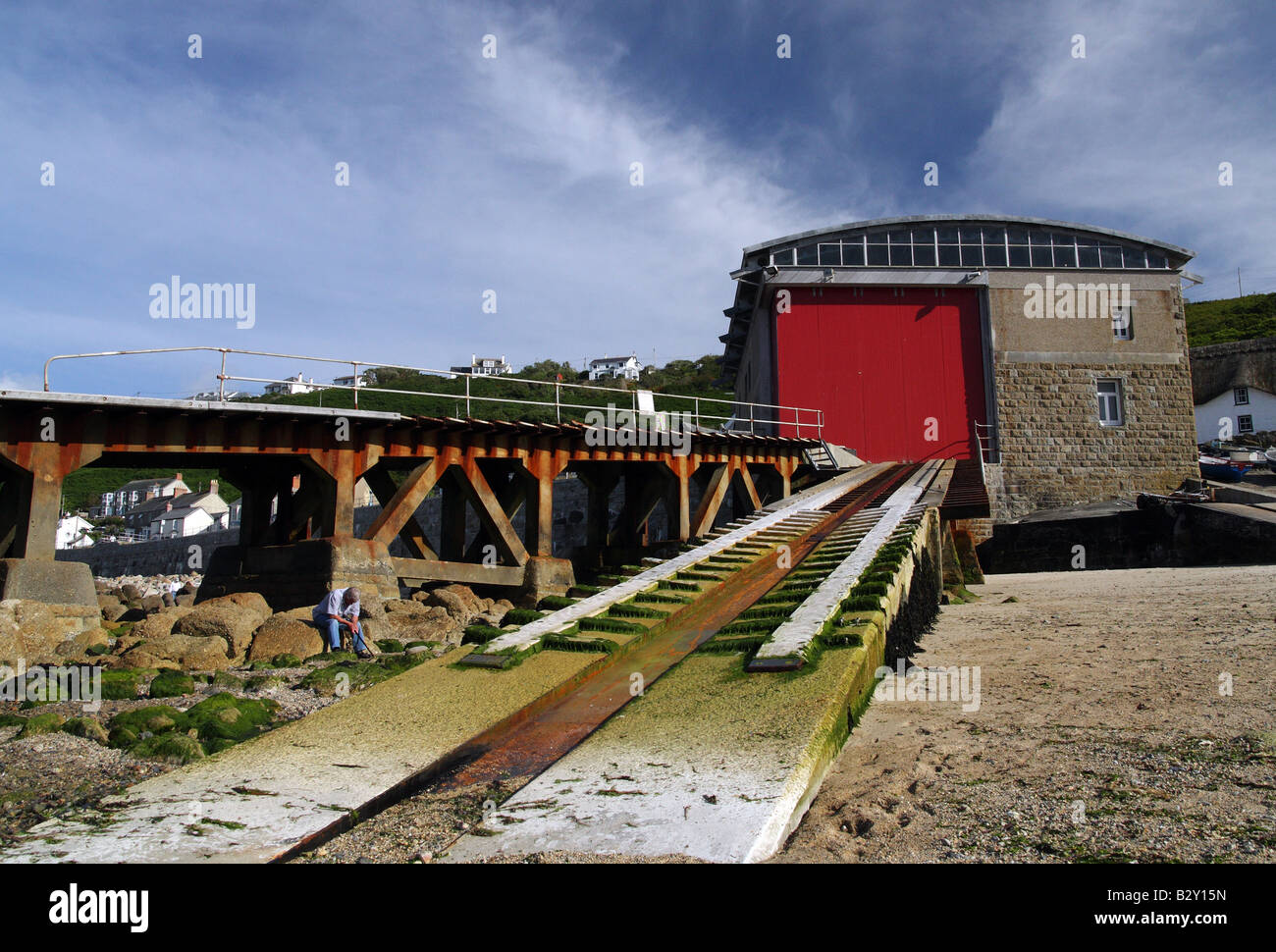 The RNLI lifeboat station at Sennen Cove in Cornwall in England Stock ...