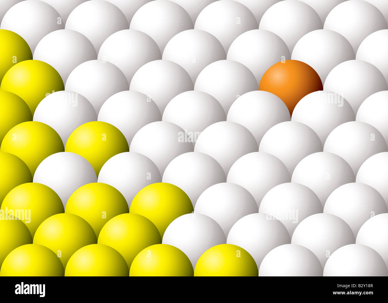 Odd one out illustrated colored ball abstract background Stock Photo ...