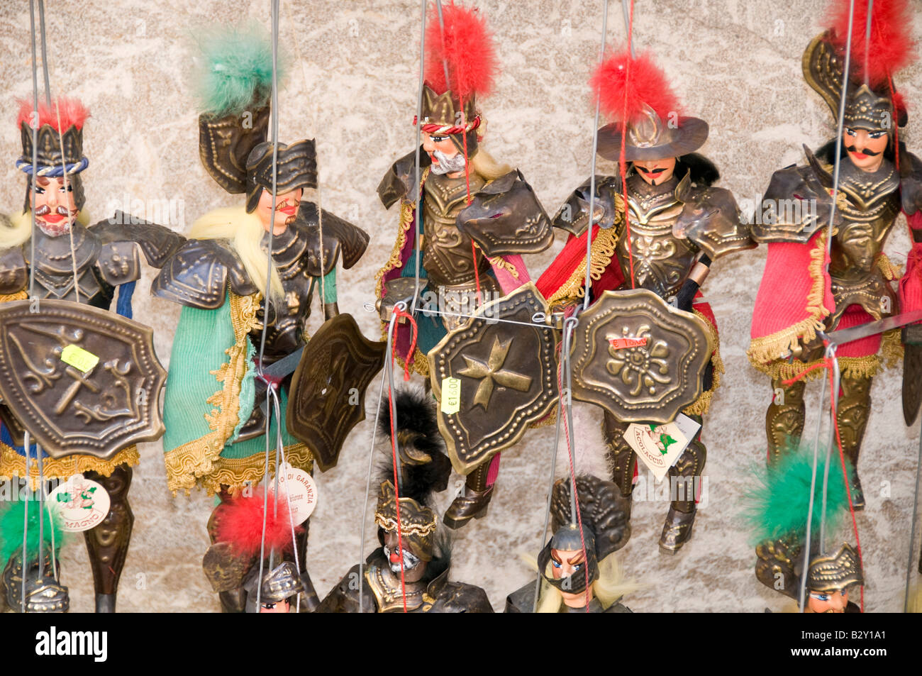 Taormina, Sicily, Italy, Knight Puppets Stock Photo - Alamy